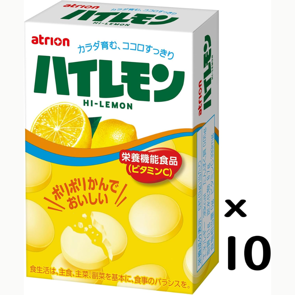 Hi Lemon Chewable Lemon Tablets 18 Tablets x 10 Packs – Vitamin C Enri
