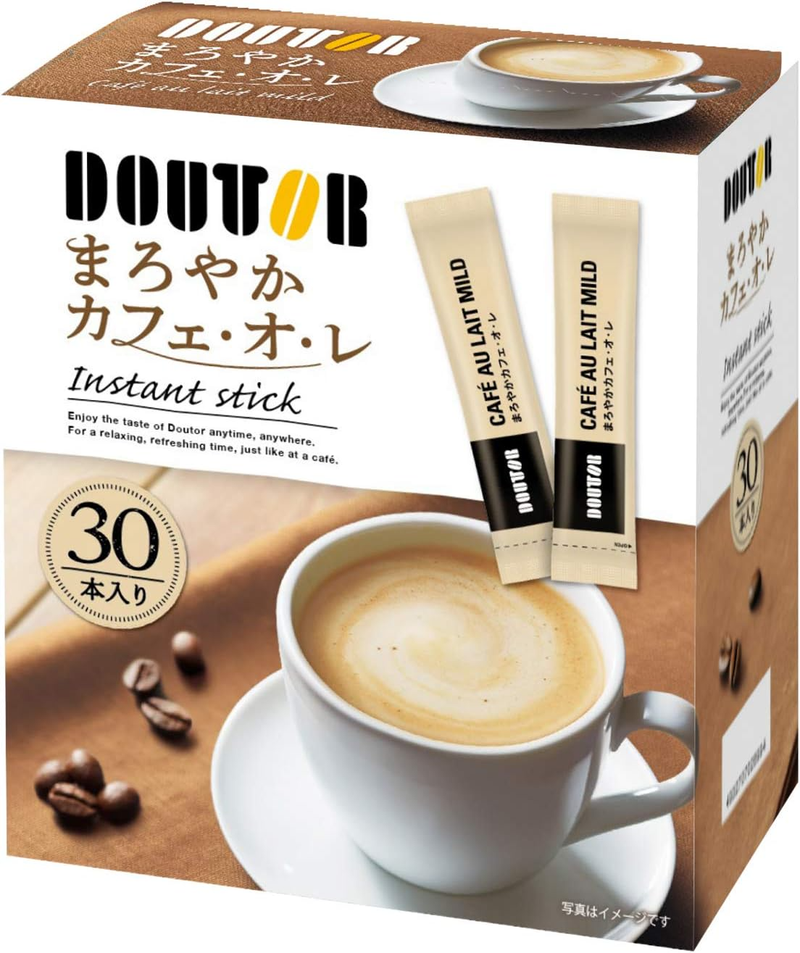 Doutor Coffee Stick Mild Café au Lait (Coffee Milk) 30 Pack Made in Ja