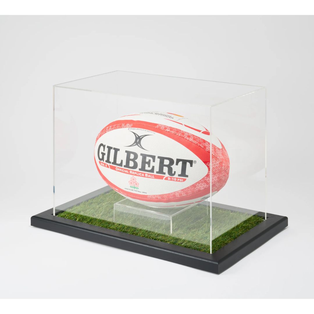 Ball Display Case w/ UV Acrylic & Turf Base – Made in Japan - Aluna-fr