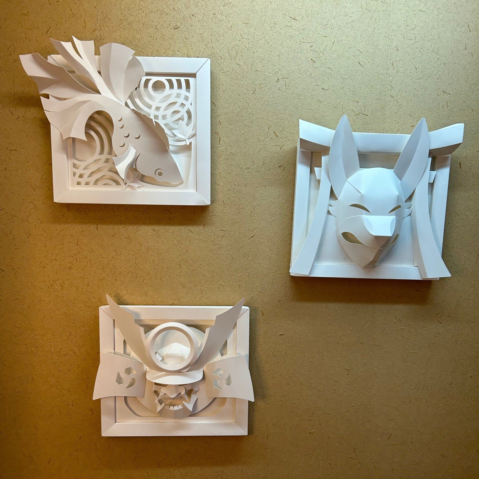 Kagurazaka Craft Kitsune Fox Original Paper Craft Traditional Design J