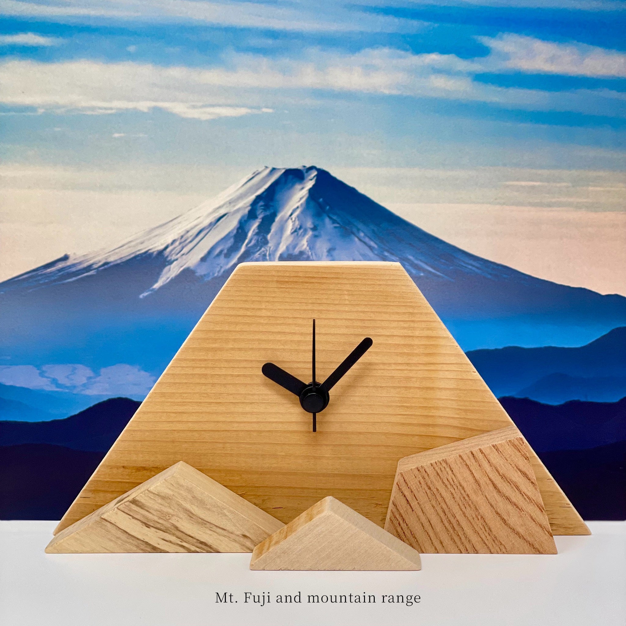 Sano Design Yamatokei Wooden Mountain Fuji Design Clock Kawasaki City ...