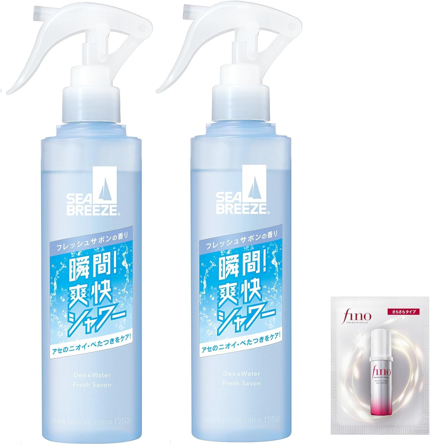 Seabreeze Deo & Water Trigger Mist Fresh Savon Scent 145mL × 2 + Bonus