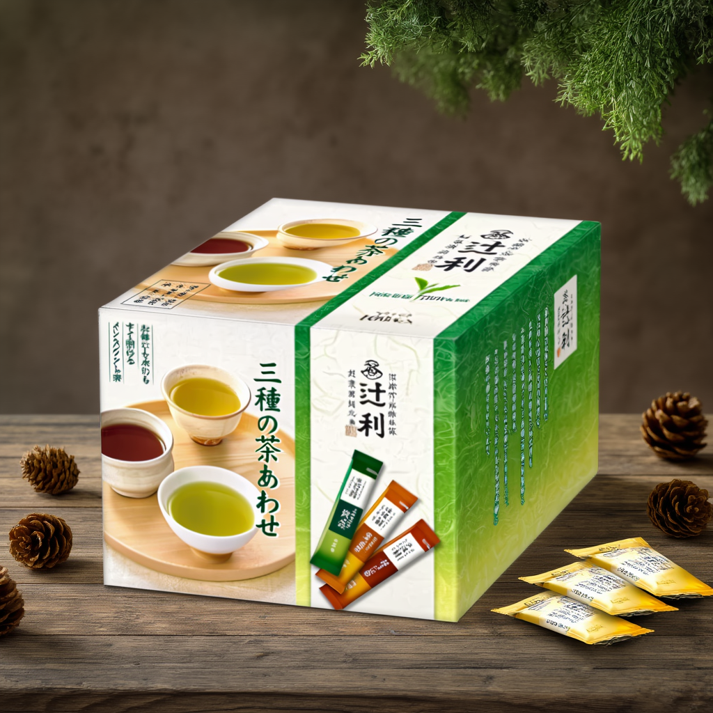 Tsujiri Instant Japanese Tea Assortment – Sencha, Hojicha & Genmaicha