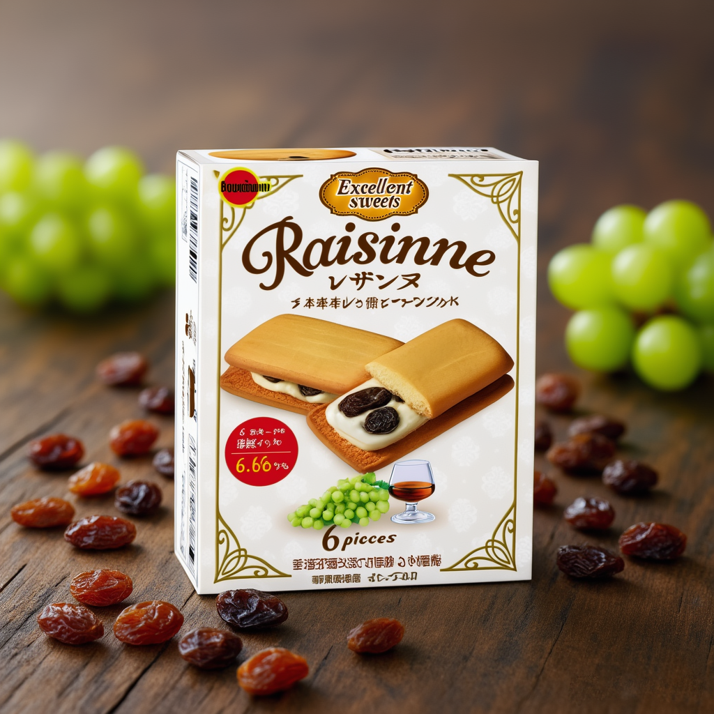 Bourbon Rezan Sand Raisin Butter Cookies 6pcs – Made in JAPAN - Tokyo