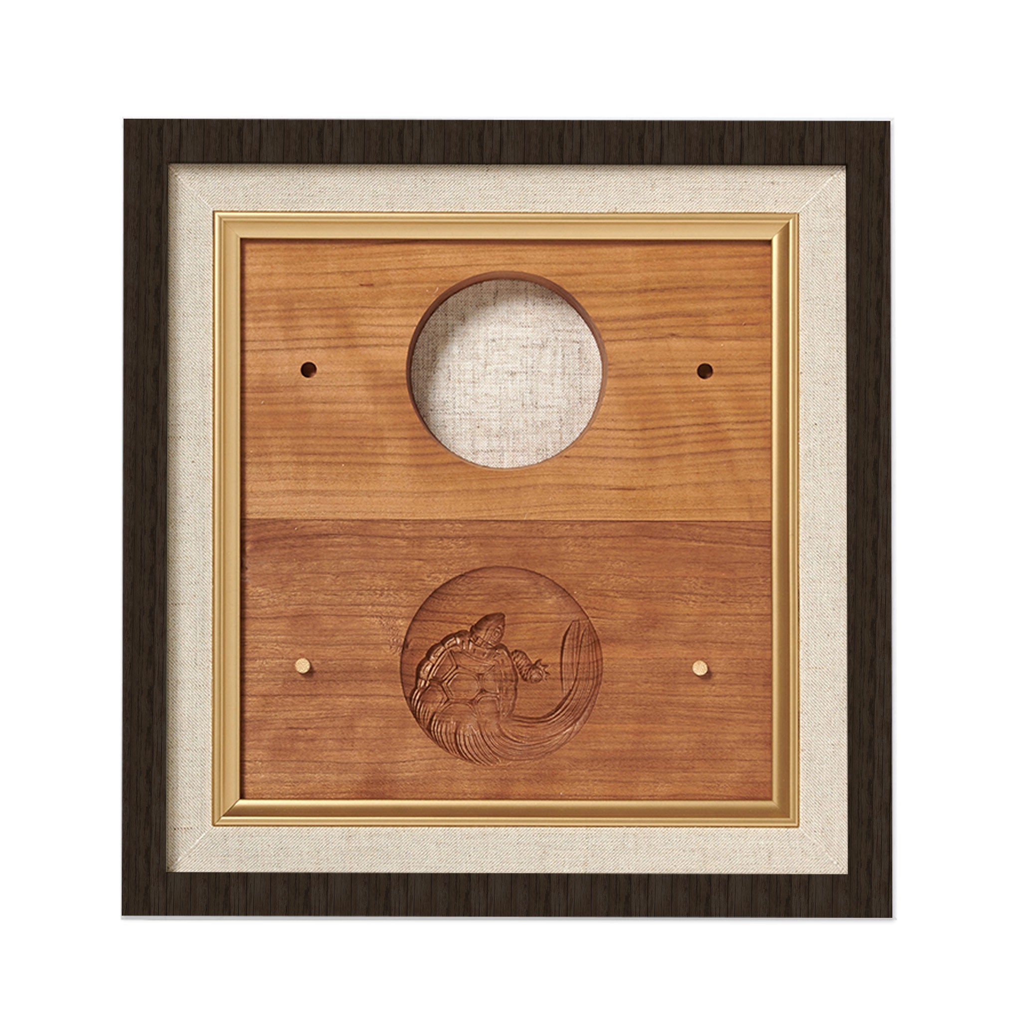 Rakugan Wooden Mold Art Frame – Turtle Symbol of Longevity - Kurumira