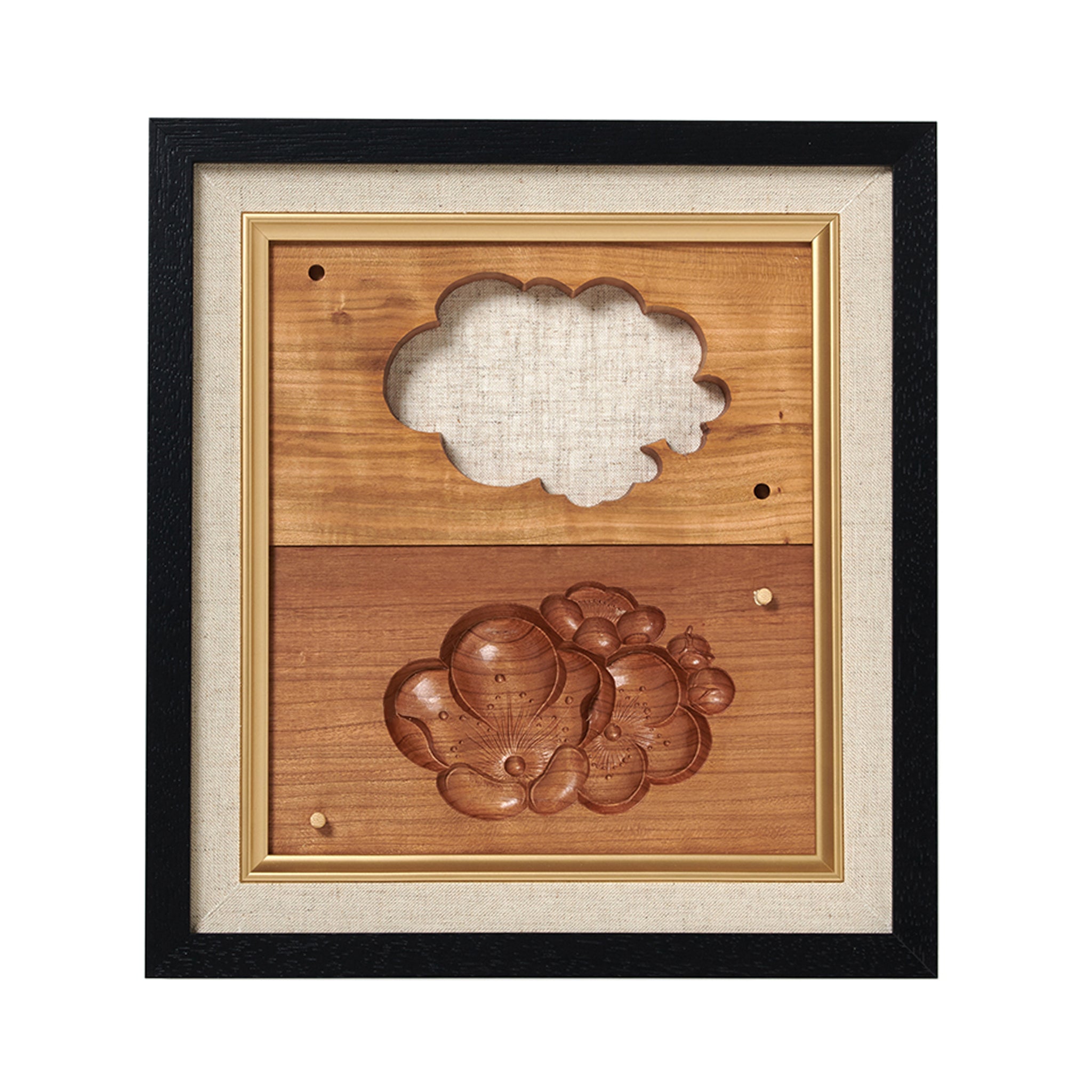 Rakugan Wooden Mold Art Frame – Plum Blossom Ume Design - Kurumira Sho