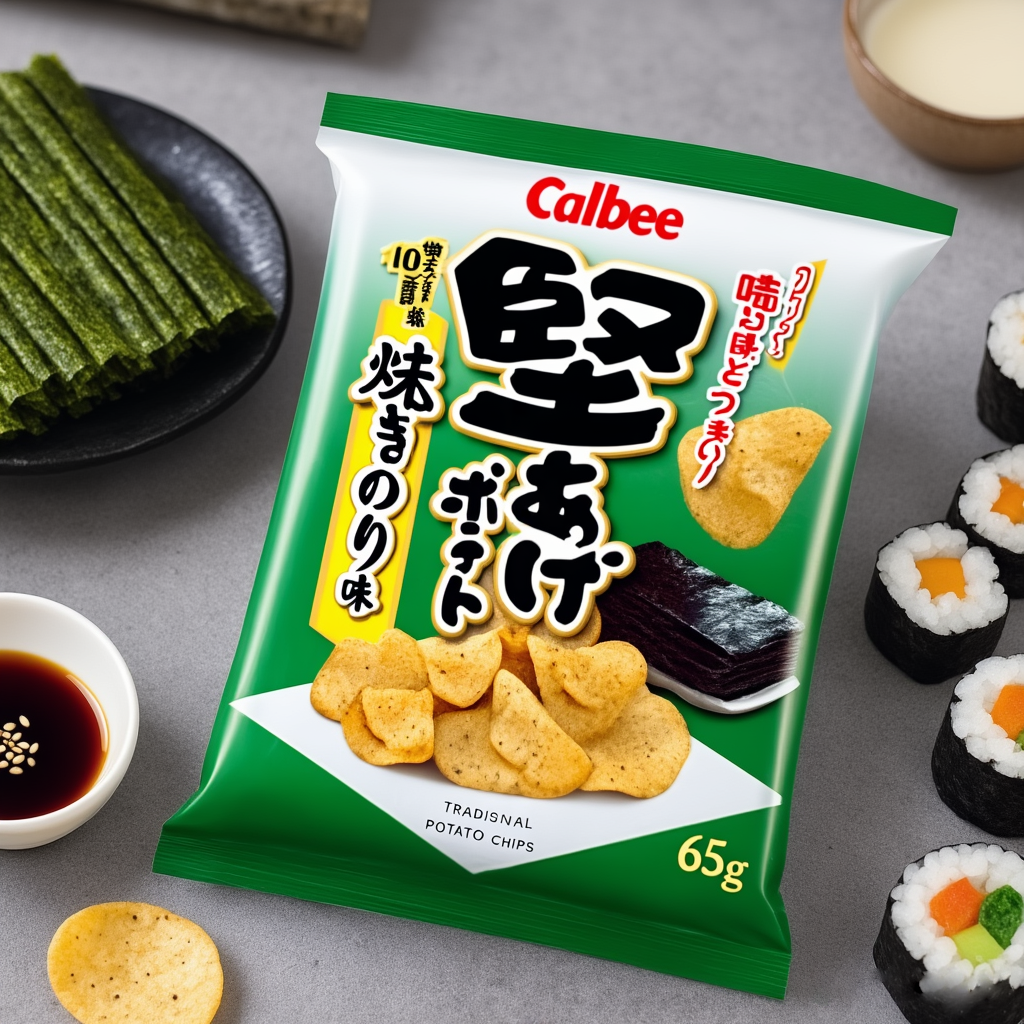 Calbee Hard-Fried Potato Chips Roasted Seaweed 65g – Made in JAPAN - T